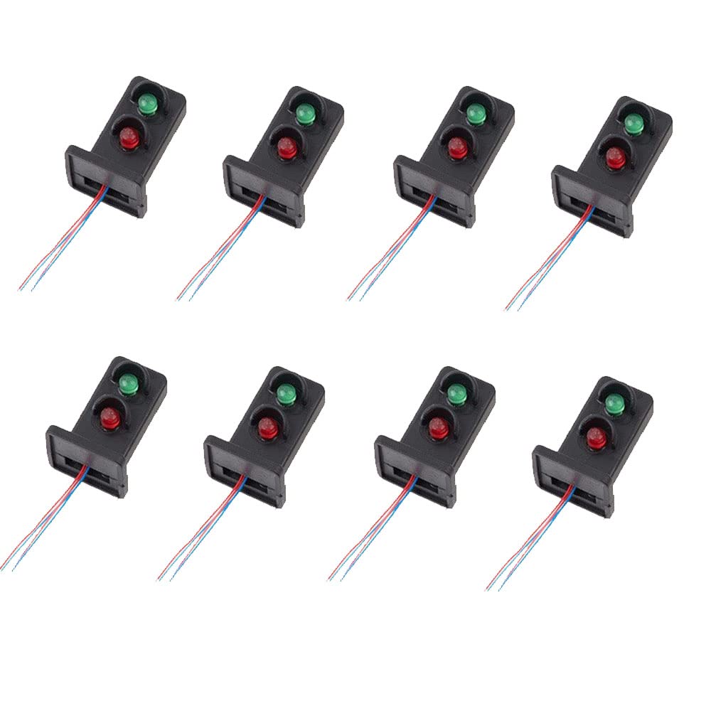 Pack of 8 Model Railroad Train Signals 2-Lights Block Signal HO Scale ...