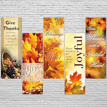 5 Pcs Church Banners for Sanctuary 2 x 6 Feet Fall Banner Bible Verses ...