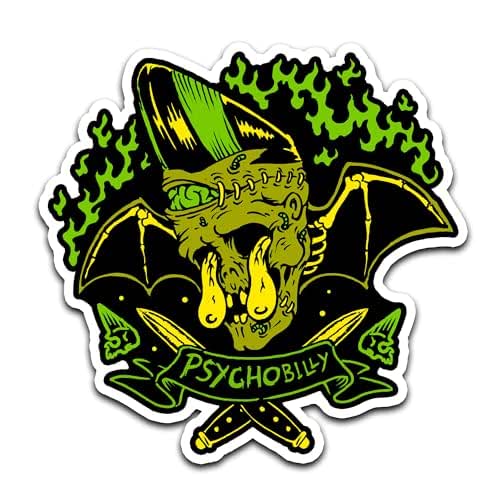 Amazon.com: 4"Psychobilly Zombie Horror Sticker Bat Wing Zombie ...