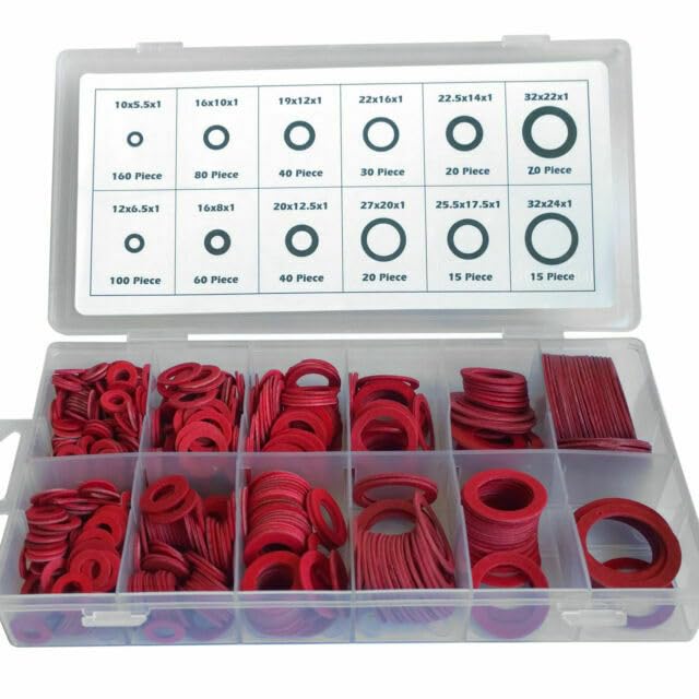 hep 600pc Fibre Washer Set – Assorted Fibre Seals Various Sizes Sealing ...