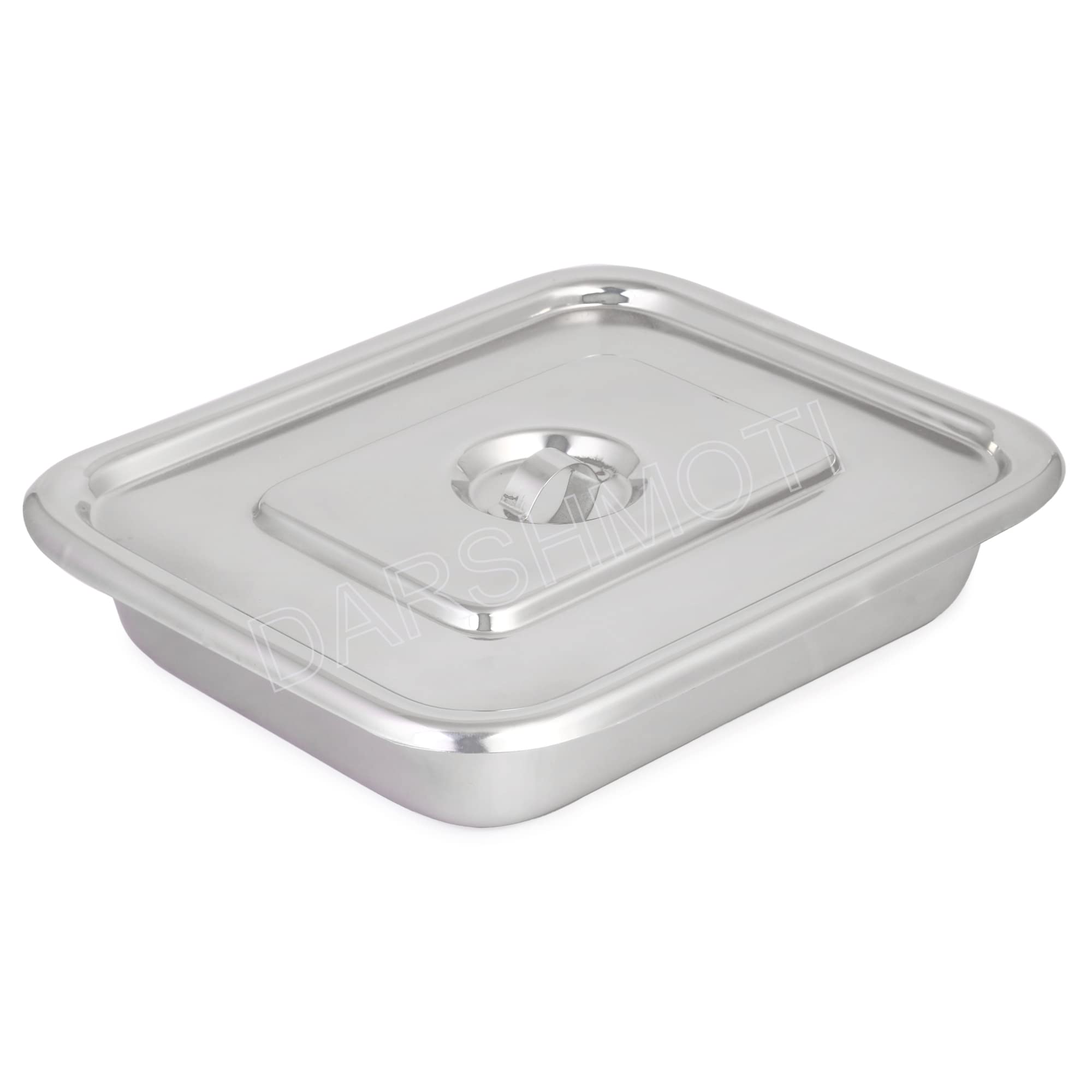 DARSHMOTI® Stainless Steel Instrument Tray (12''x10'' inches) with Flat ...