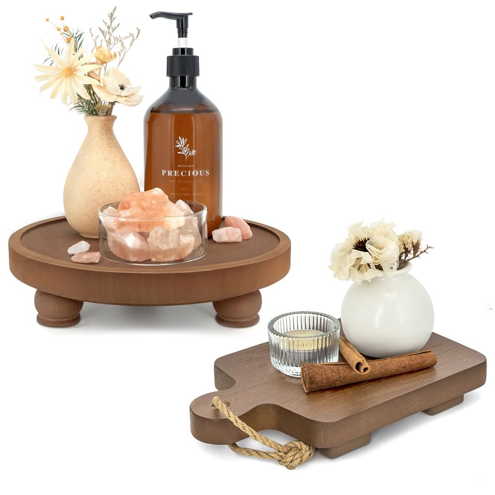 Amazon.com: EOSAHR Farmhouse Pedestal Stand Set for Home Decor - Retro ...