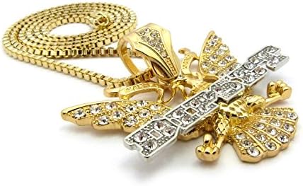 NEW ICED OUT DIPSET PENDANT & 30" BOX CHAIN HIP HOP NECKLACE ...