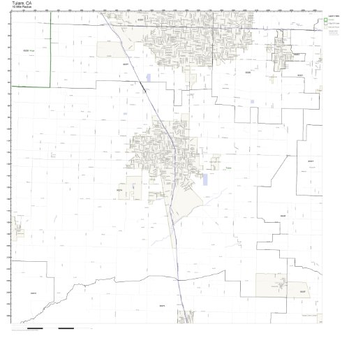 Tulare, CA ZIP Code Map Laminated: Amazon.com: Office Products