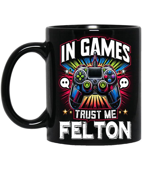 Amazon.com: Gifts Birthday Game Custom Name Felton 11oz Black ...