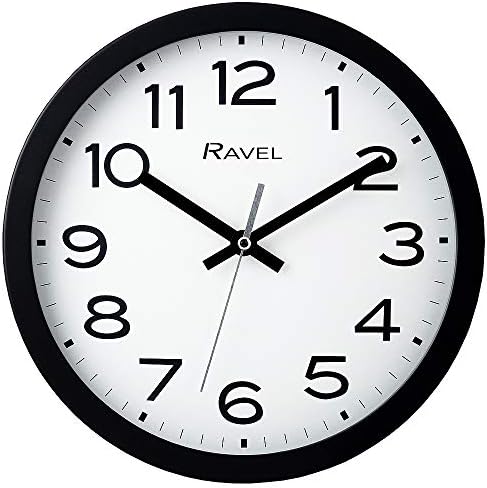 Ravel - Modern 25cm Wall Clock - Black : Amazon.co.uk: Home & Kitchen