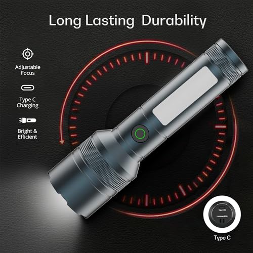 IBELL LUMINEX 800 Rechargeable Torch Light High Power, 6 Light Modes ...