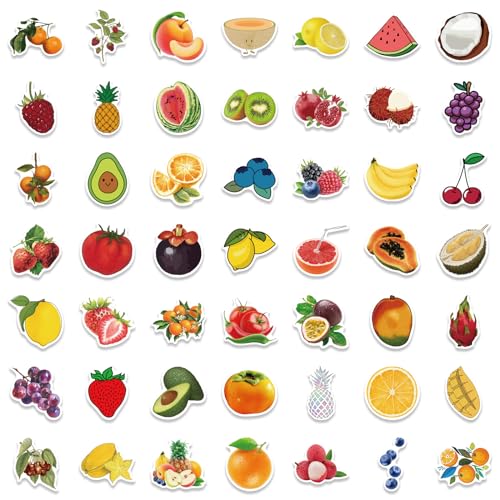 Snapklik.com : 100pcs Fruit Stickers, Repeating Waterproof Vinyl ...