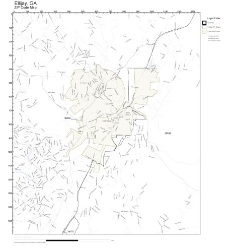 ZIP Code Wall Map of Ellijay, GA ZIP Code Map Laminated: Amazon.com ...