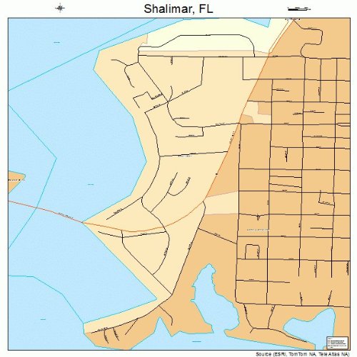 Amazon.com: Large Street & Road Map of Shalimar, Florida FL - Printed ...