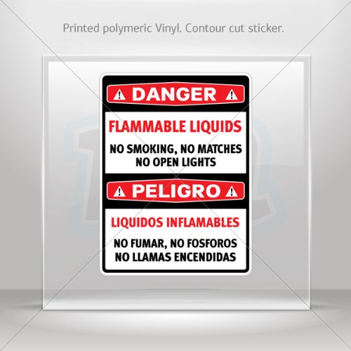 Buy Decals Decal Danger Flammable Liquids No Smoking../ Peligro ...