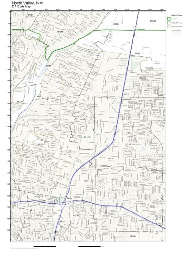 ZIP Code Wall Map of North Valley, NM ZIP Code Map Not Laminated ...