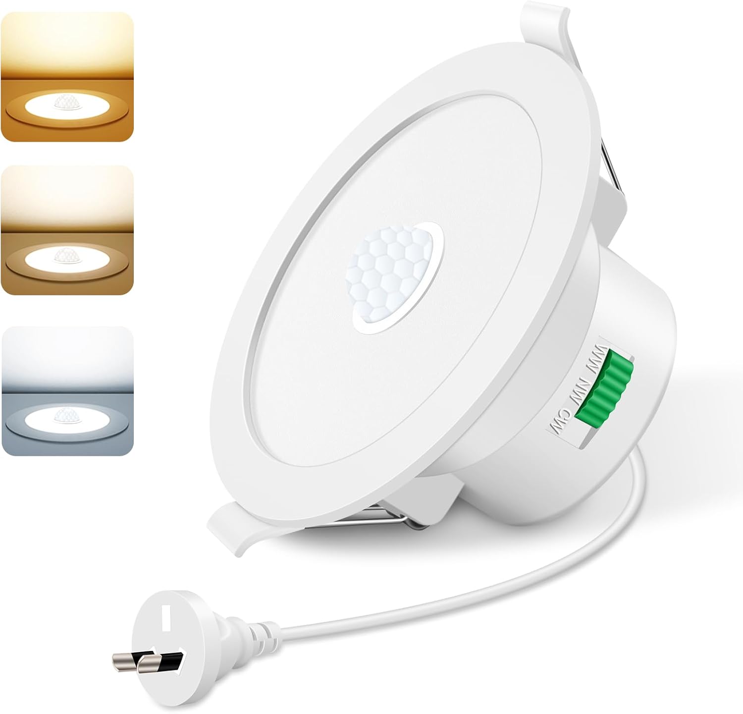 ALUSSO 12W LED Motion Sensor Downlight,3CCT 3000K 4000K 6500K 90-100mm ...