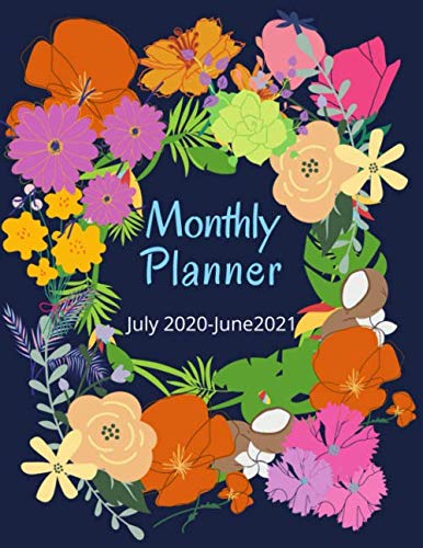 Amazon.com: Monthly Planner July 2020-June 2021: Floral Pattern, A ...