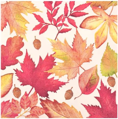 Amazon.com: Iconikal Autumn Leaves Party Napkins Disposable Dinner ...