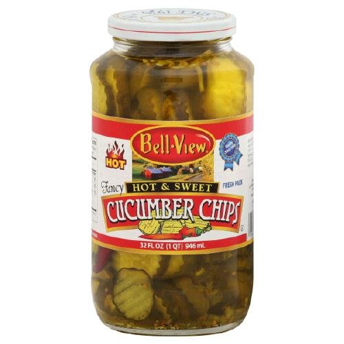 Amazon.com : Bell View, Pickle Cuke Chip Hot&Swee, 32 OZ (Pack of 6 ...