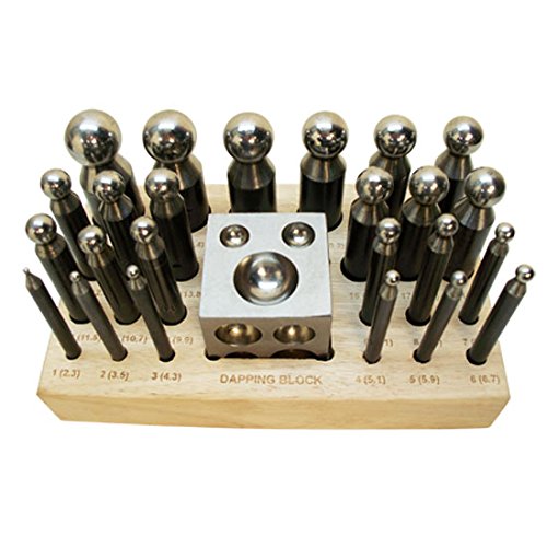 Amazon.com: 25 PCS Jeweler Jewelry Doming Dapping Block Punch Set Wood ...