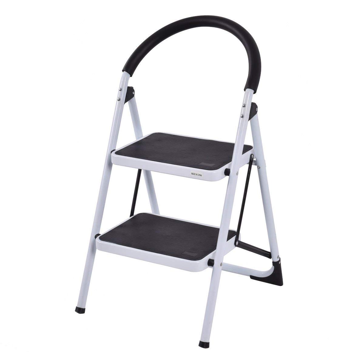 Amazon.com: COSTWAY 2 Step Ladder, Folding Step Stool w/Wide Anti-Slip ...
