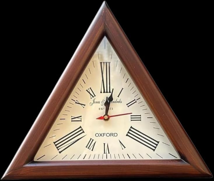 Amazon.com: Brown Wooden Triangle Shape Wall Clock, Vintage Nautical ...