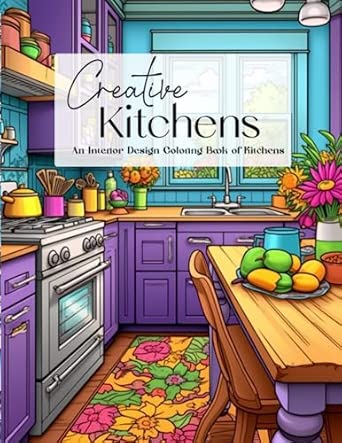 Creative Kitchens: An Interior Design Coloring Book of Kitchens: Carter ...