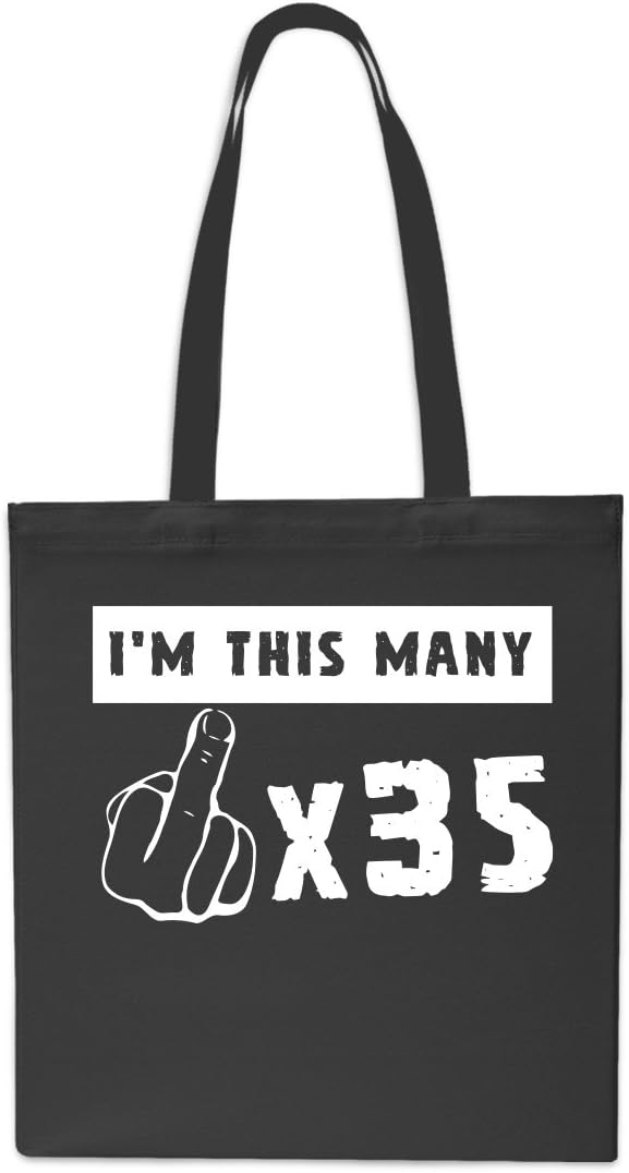 35th Birthday Middle Finger Swear Tote Shopping Gym Beach Bag 42cm ...