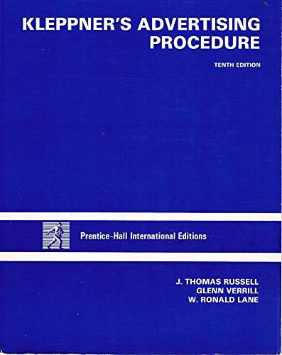 Kleppner's advertising procedure: J. Thomas Russell Glenn Verrill Otto ...