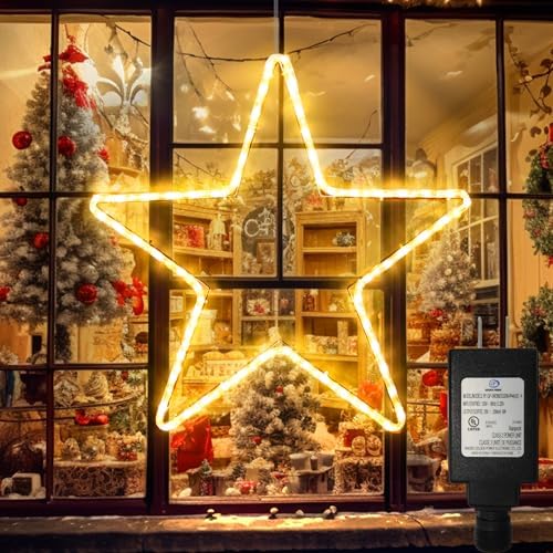 Amazon.com : Enhon 24 Inch Large Star of Bethlehem Light, 300 LED ...