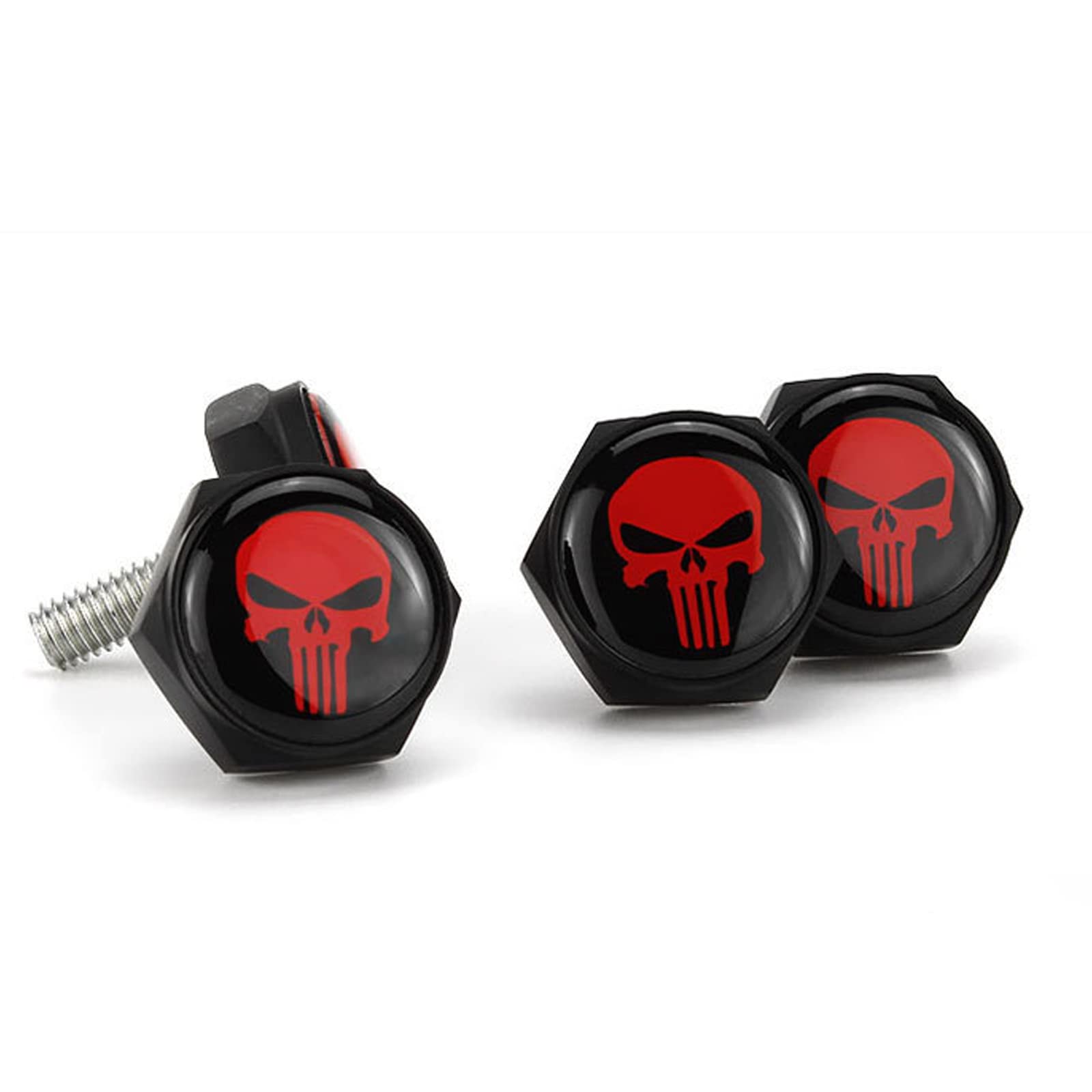 Amazon.com: Sodcay 4 PCS License Plate Screw Fasteners, Skull License ...