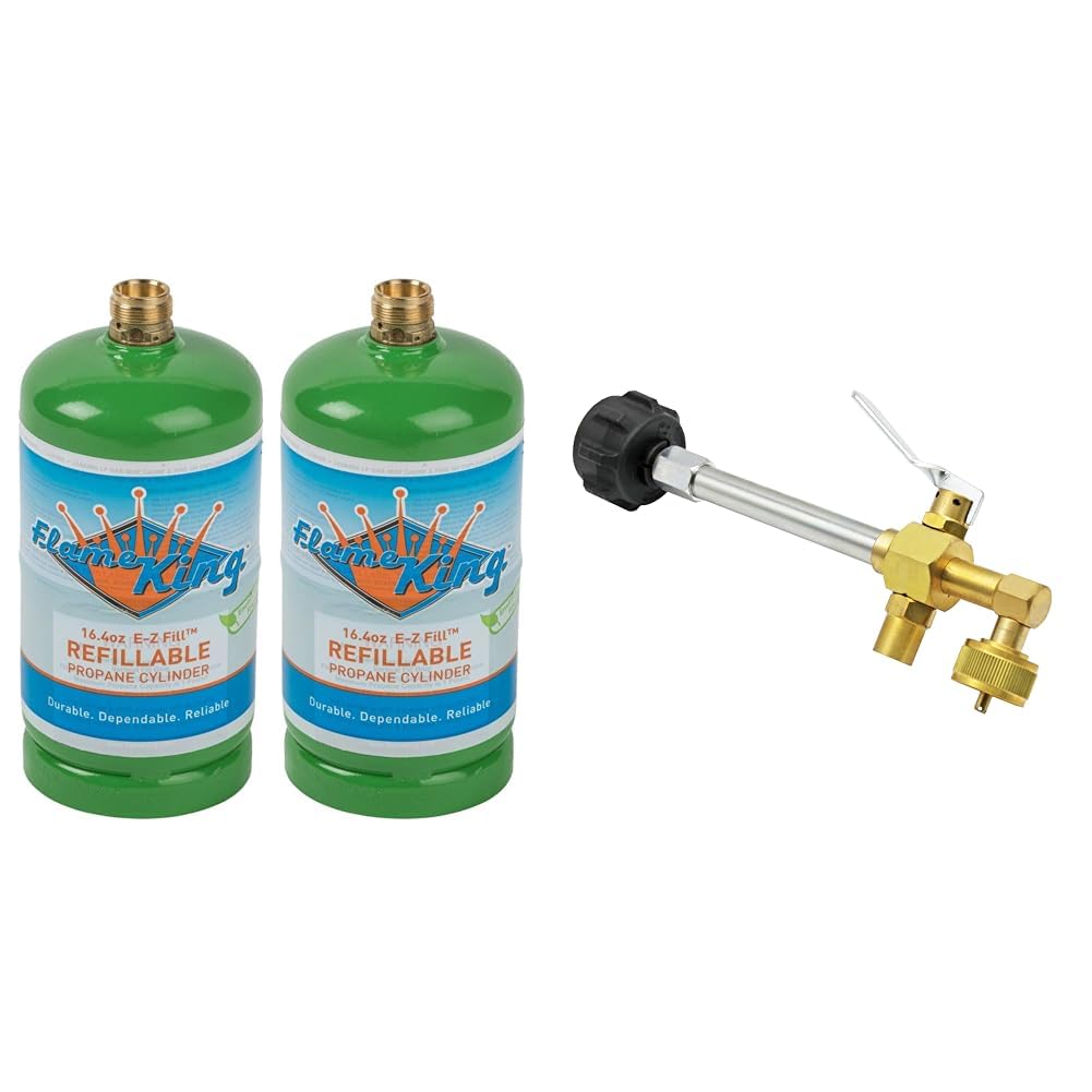 Amazon.com: Flame King Refillable 1LB Empty Propane Cylinder Tank ...