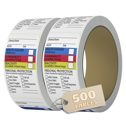 Safety Data Sheet Stickers/MSDS Stickers, 1.5" x 2.5", 2 Rolls of 250 ...