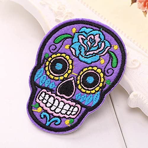KTM Healthcare® Dull : DIY Skull Patch Patch Embroidered Flowered Cloth ...