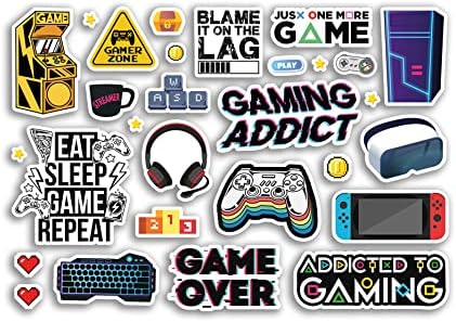 A5 Sticker Sheet Gaming Vinyl Stickers - Gamer Gaming Boys Men Kids ...
