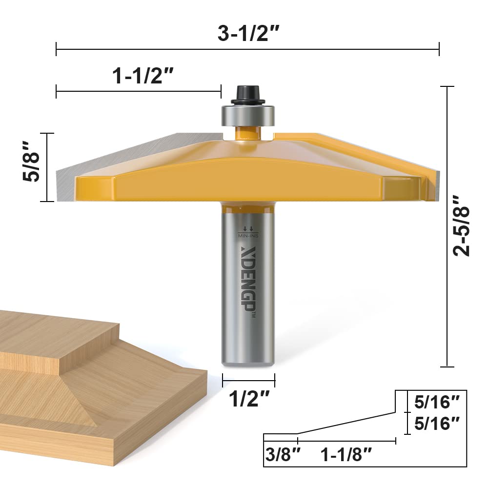 Snapklik.com : XDENGP Bevel Raised Panel Router Bits 1/2 Shank For ...