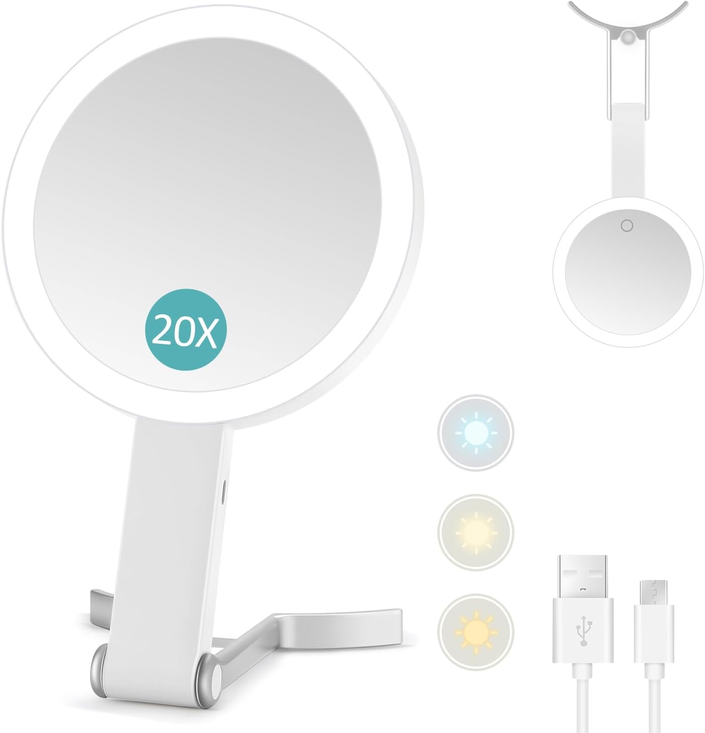 Amazon.com - Floxite 15Xmag, Blue, Tabletop Mount, Round Glass Mirror ...