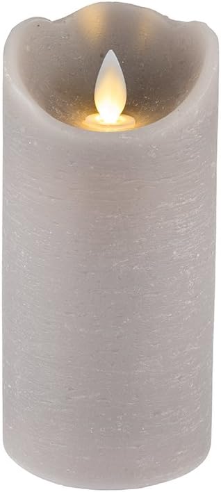 Dancing Flame Candle - Grey - Real Wax - Warm White LED - Battery ...