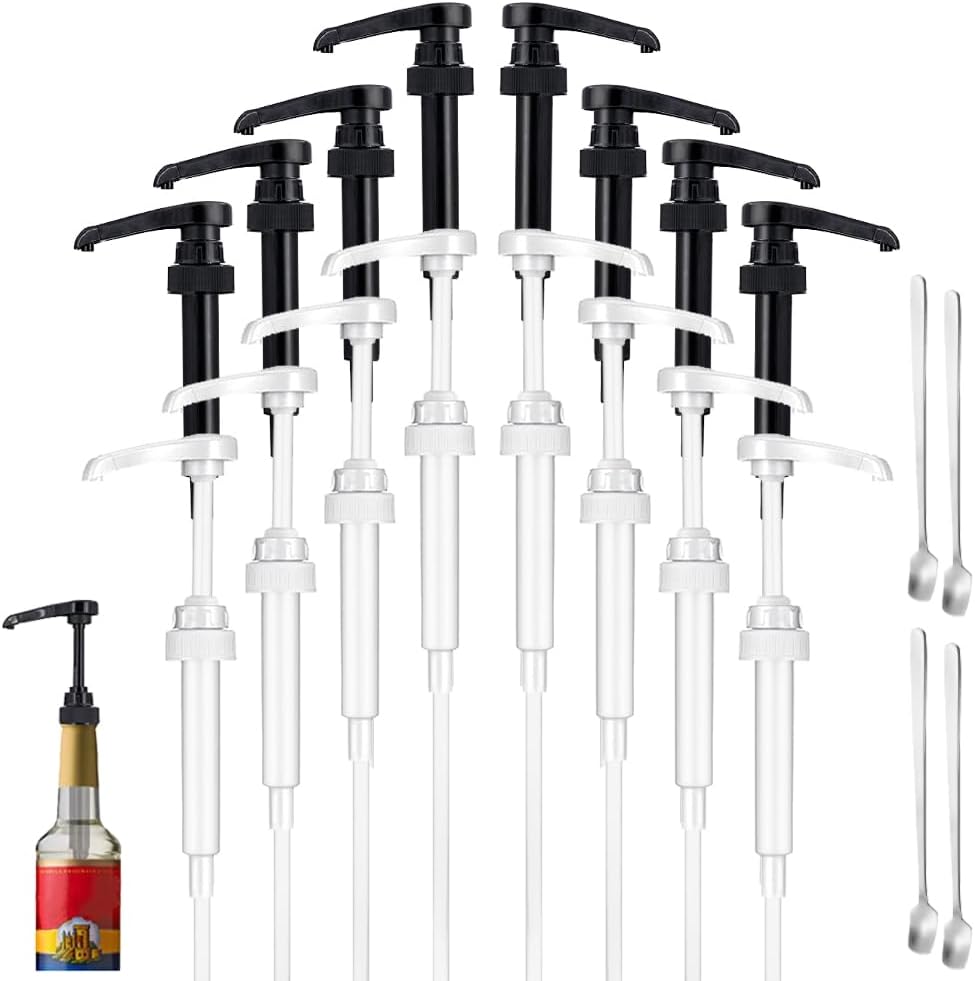 Amazon.com: 8 Packs Black & 8 Packs White Coffee Syrup Pump Dispenser ...