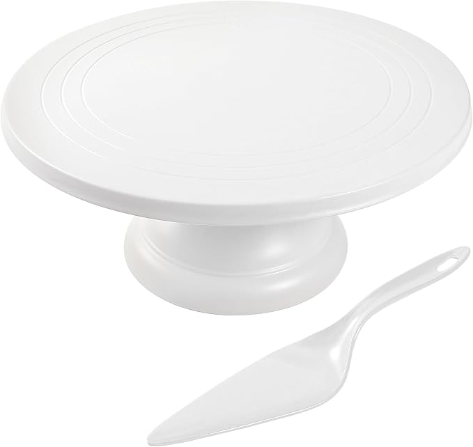 Amazon.com | ECWAY Large Cake Stand 12 Inch with Cake Spatula, Round ...
