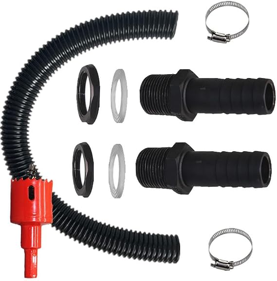 Mellifluous Water Butt Connector Pipe Link, 50 cm Connection Hose,2 ...
