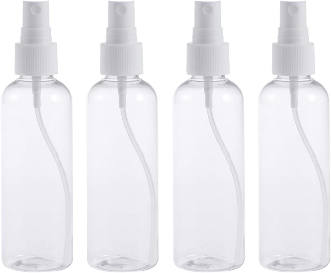 EXCEART 4Pcs 100ML Empty Clear Plastic Spray Bottles Refillable Makeup ...