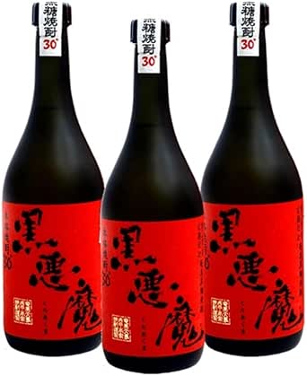 Amazon.co.jp: Set of 3 Black Devil Amami Brown Sugar Shochu, Single ...