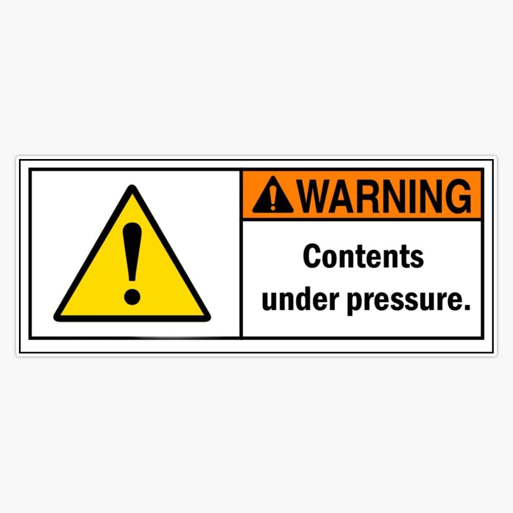 Amazon.com: Warning - Contents Under Pressure. Vinyl Sticker Waterproof ...
