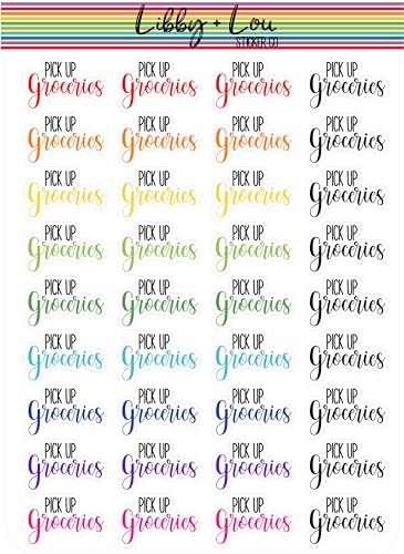 Amazon.com: Pick Up Groceries Planner Stickers | Libby and Lou Sticker ...