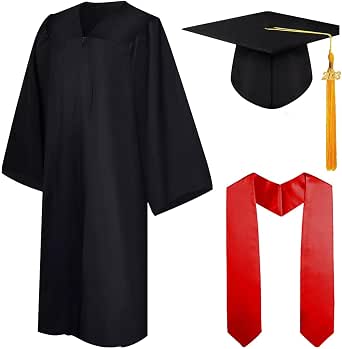 ZONEWD Graduation Gown and Mortarboard Hat - Academic Gown | Graduation ...