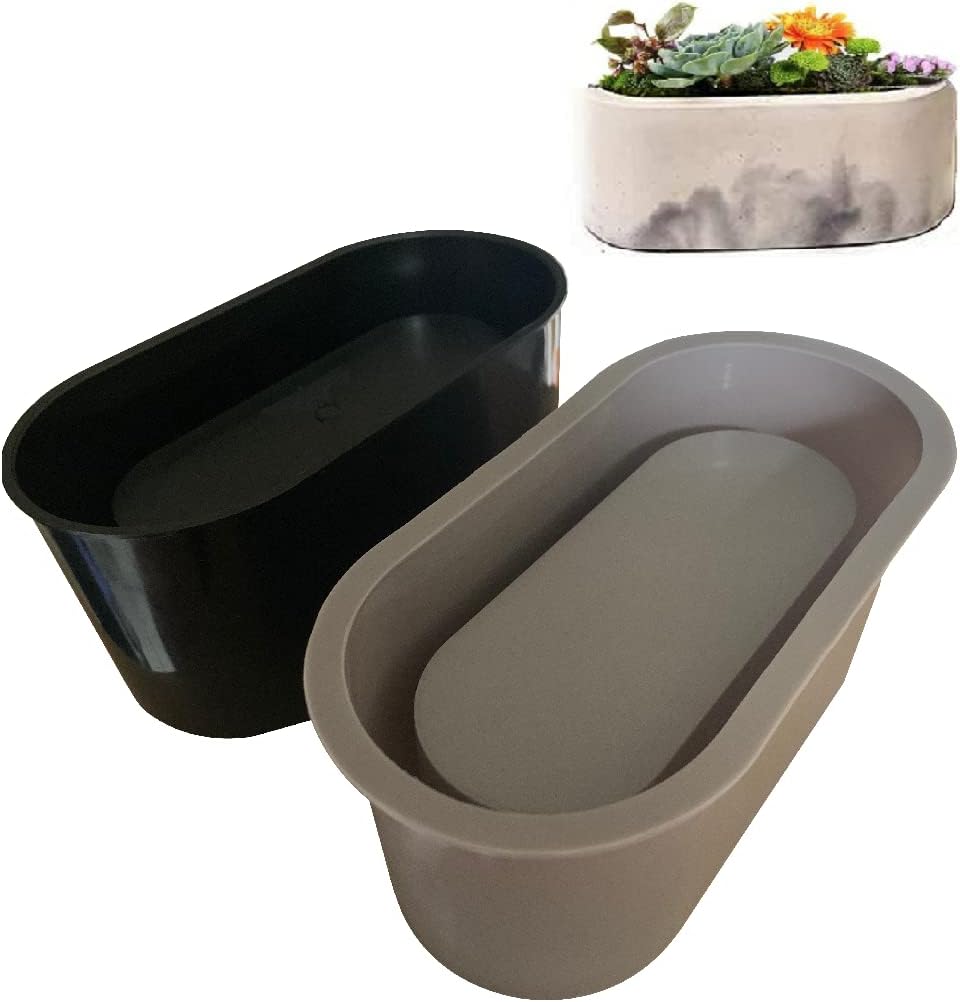 Amazon.com: Reusable Oval Silicone Planter Mold, Oval Shape Planter Pot ...