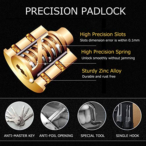 Padlock by Mindy,No Key-Copying Locker Lock Big and Sturdy with Fashion ...