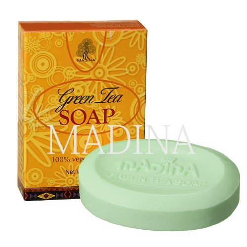 Amazon.com : Madina Green Tea Soap with Vitamin E - 100% Vegetable ...