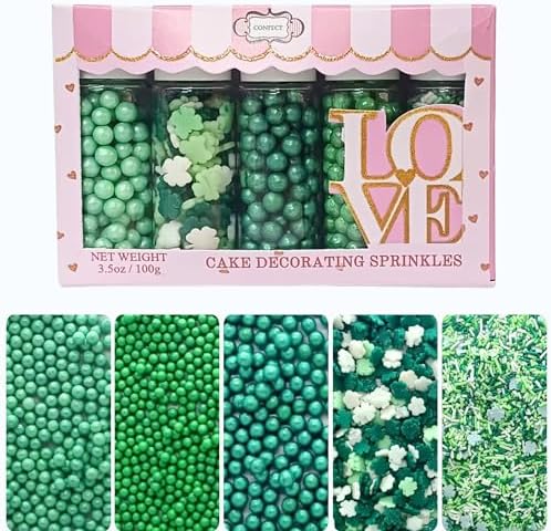 Amazon.com: Confect Green & White Pearl Sprinkles | Flower Sprinkles ...