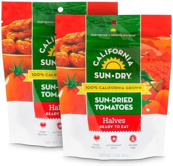 Amazon.com : Sun-Dried Tomatoes, 3oz Bag (Pack of 2) Dry Halves, Ready ...