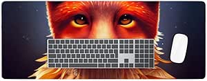 Amazon.com: Fox Face Desk Mat - Fall Art Desk Pad - Cute Fox Laptop ...