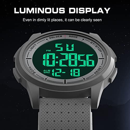GOLDEN HOUR Ultra-Thin Minimalist Sports Waterproof Digital Watches Men ...